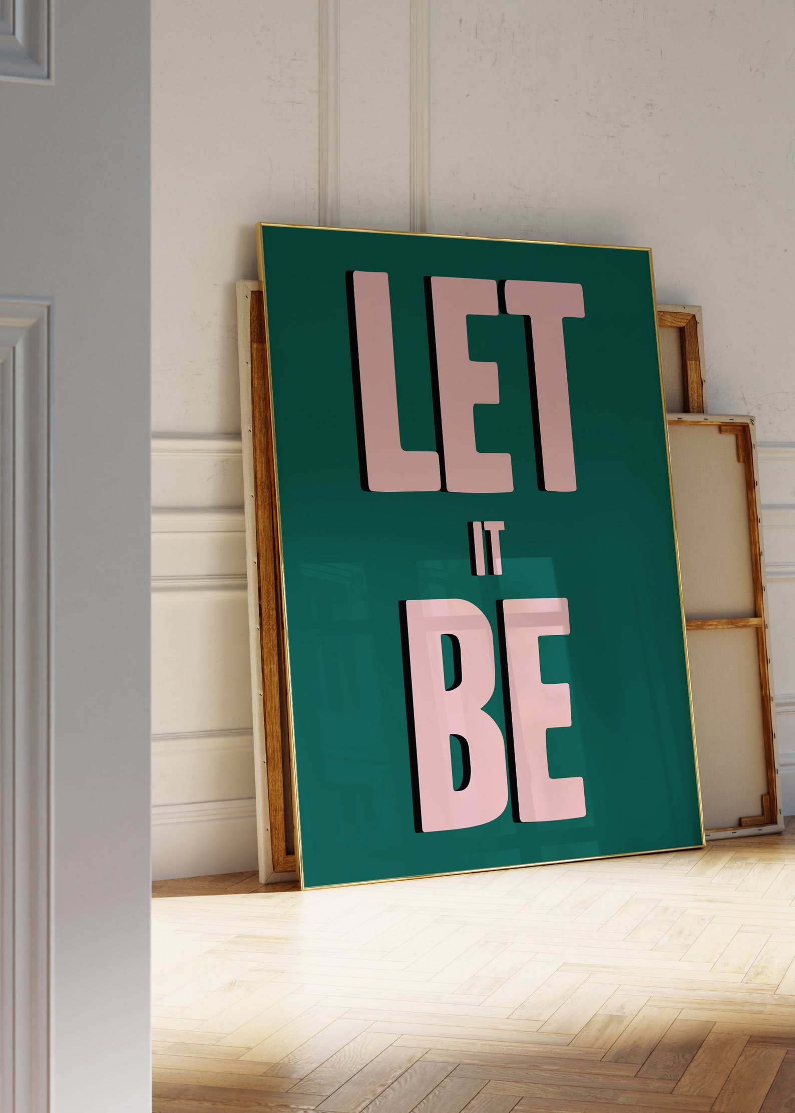 Let It Be Print, Typography Print, Retro Music Print, Colourful Prints ...