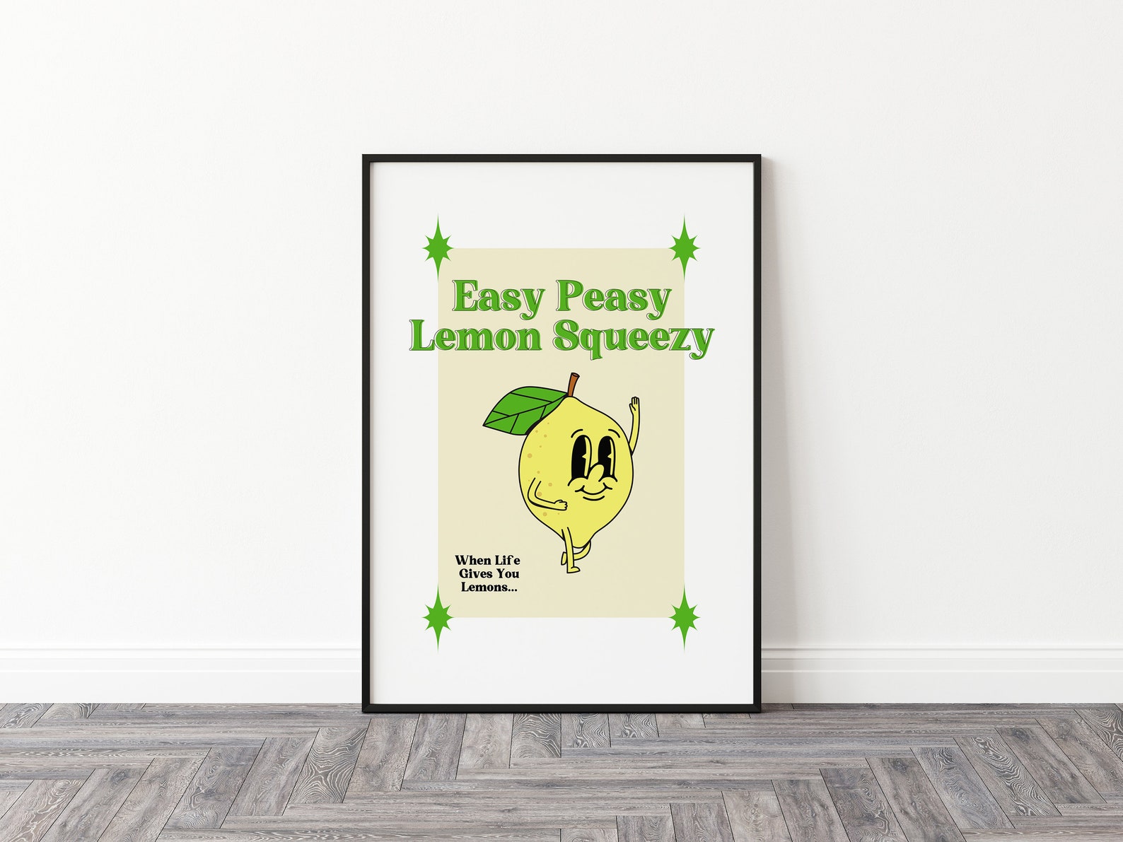 Retro Wall Art Easy Peasy Lemon Squeezy Poster Retro Print - Etsy