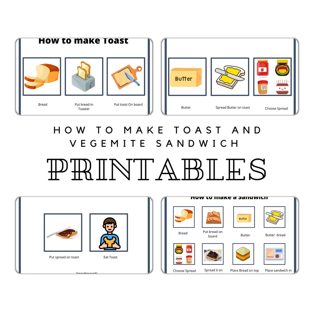 How to Make Toast and a Vegemite Sandwich Visual / Picture Sequence ...