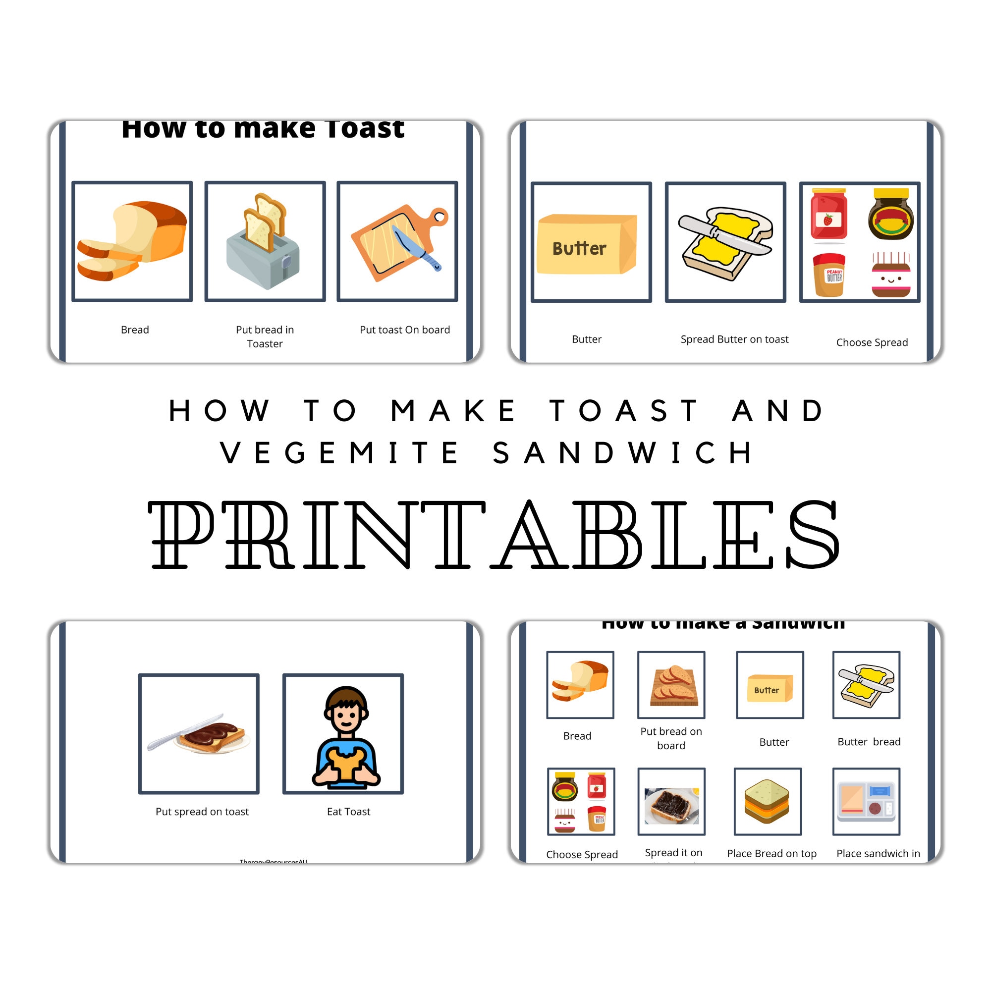 How to Make Toast and a Vegemite Sandwich Visual / Picture Sequence ...