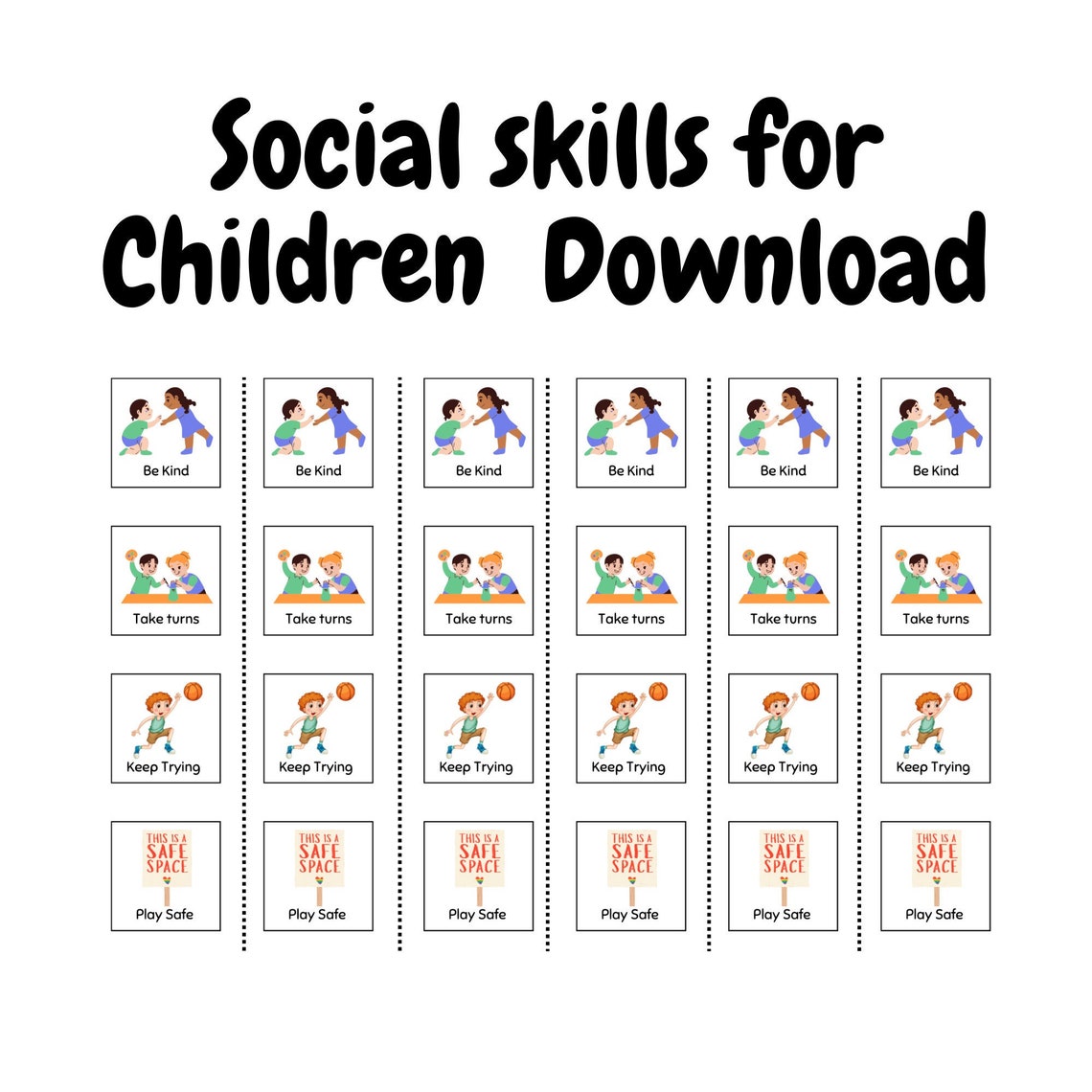 Social Skills Visual/ Social Development/ Life Skills Printable - Etsy