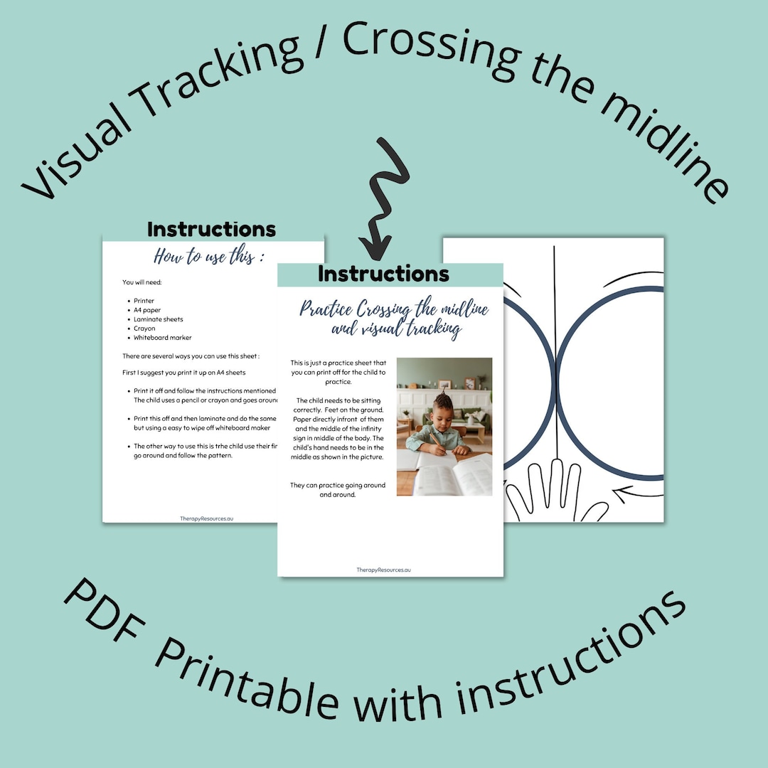 Printable Exercise Guide to Crossing the Midline/ Visual Perception ...
