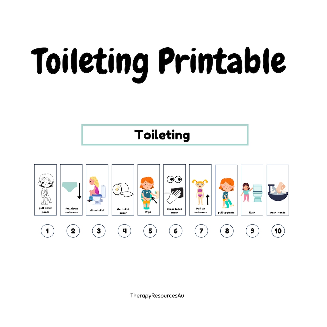 Girls Toileting Training Poster, Hygiene Picture Sequence (PDF) - Etsy