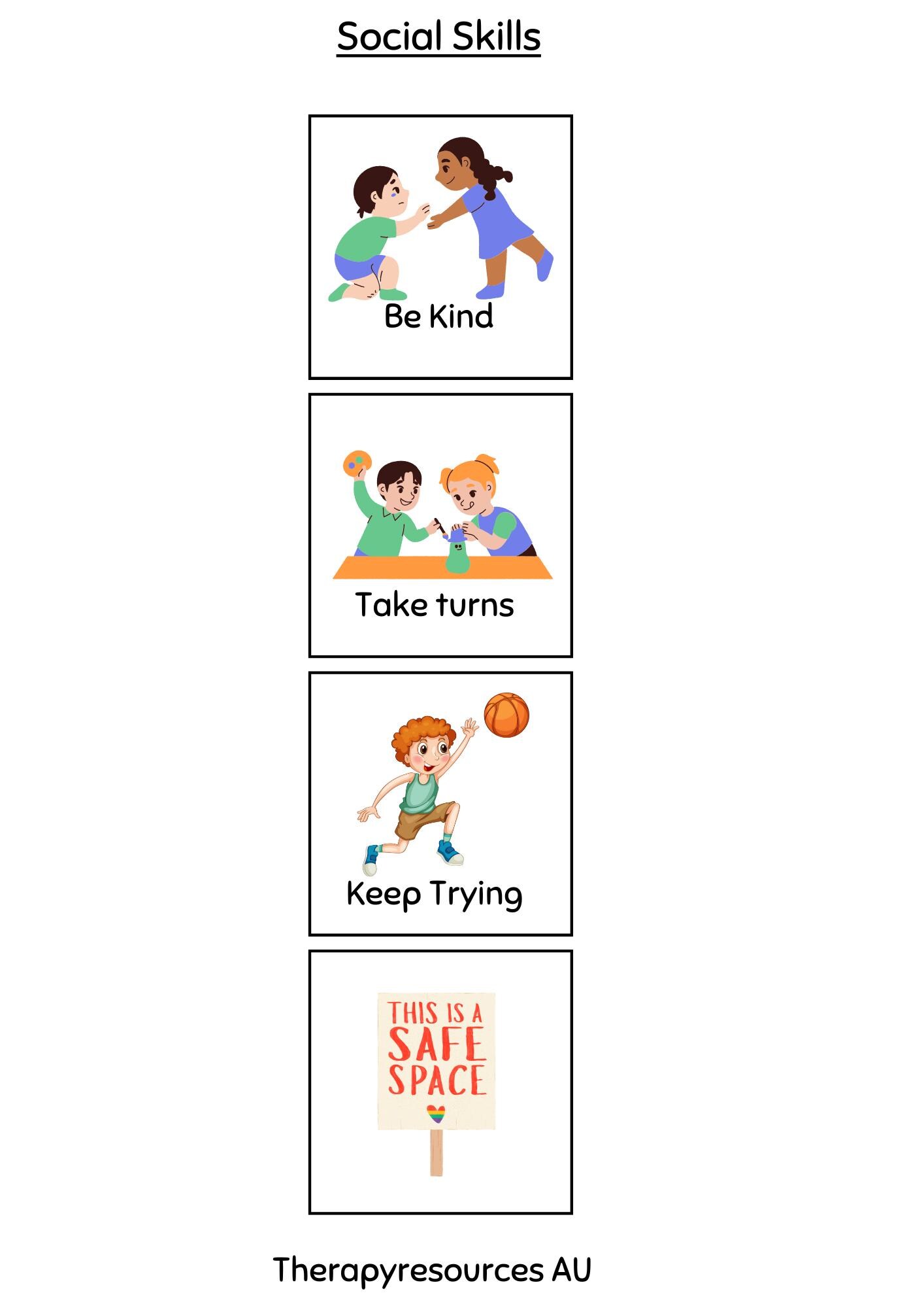 Social Skills Visual Aid | Kids Social Development Printable (PDF) - Etsy
