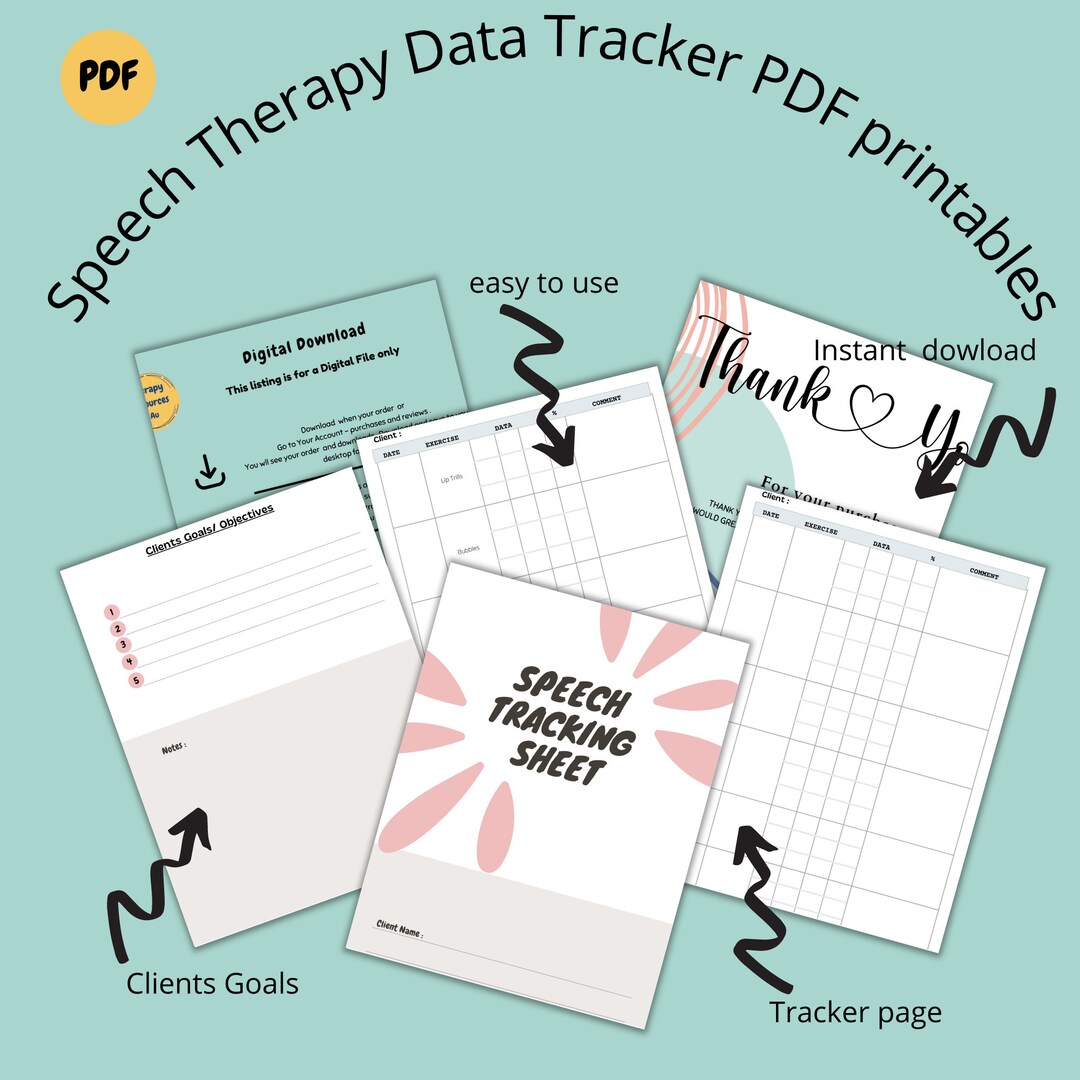 Speech Therapy Progress Tracker for Speech Therapists- Exercise ...