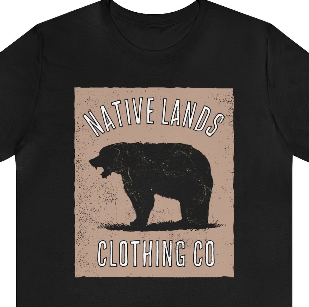 Roaring Bear Shirt Tan Cotton- First Nations, Canadian Aboriginal ...