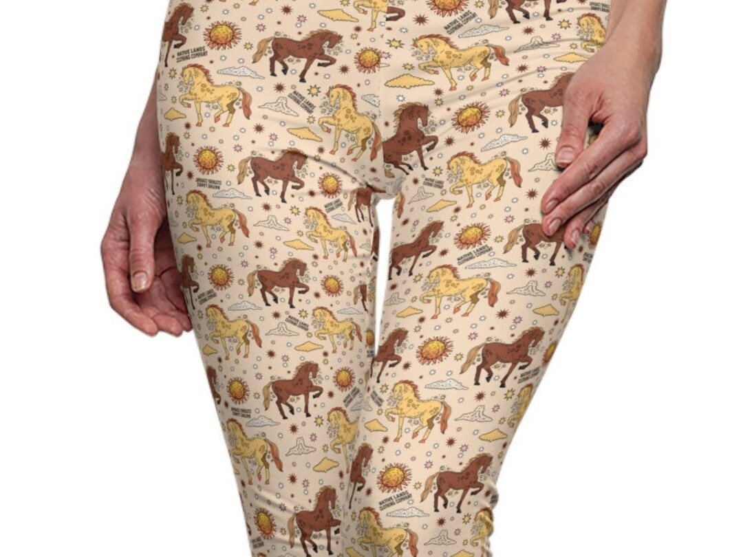 Leggings Retro Horses First Nations Canadian Aboriginal Indigenous ...