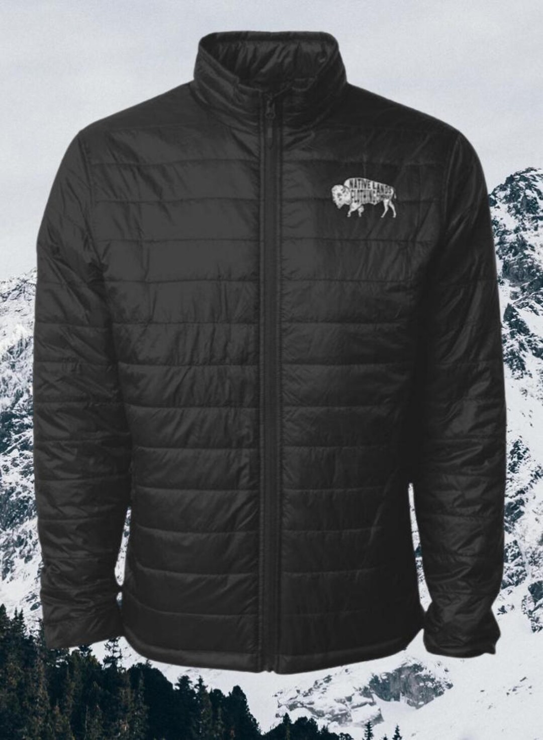 Bison Puffer Jacket Embroidered - First Nations, Canadian Aboriginal ...