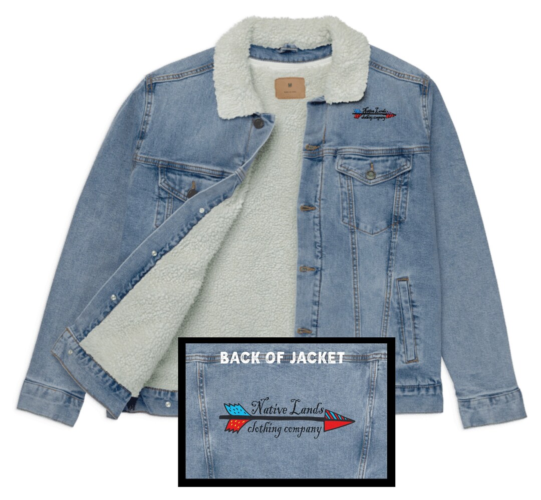 Native Arrow Denim Sherpa Jacket (front/back) Embroidered - First ...