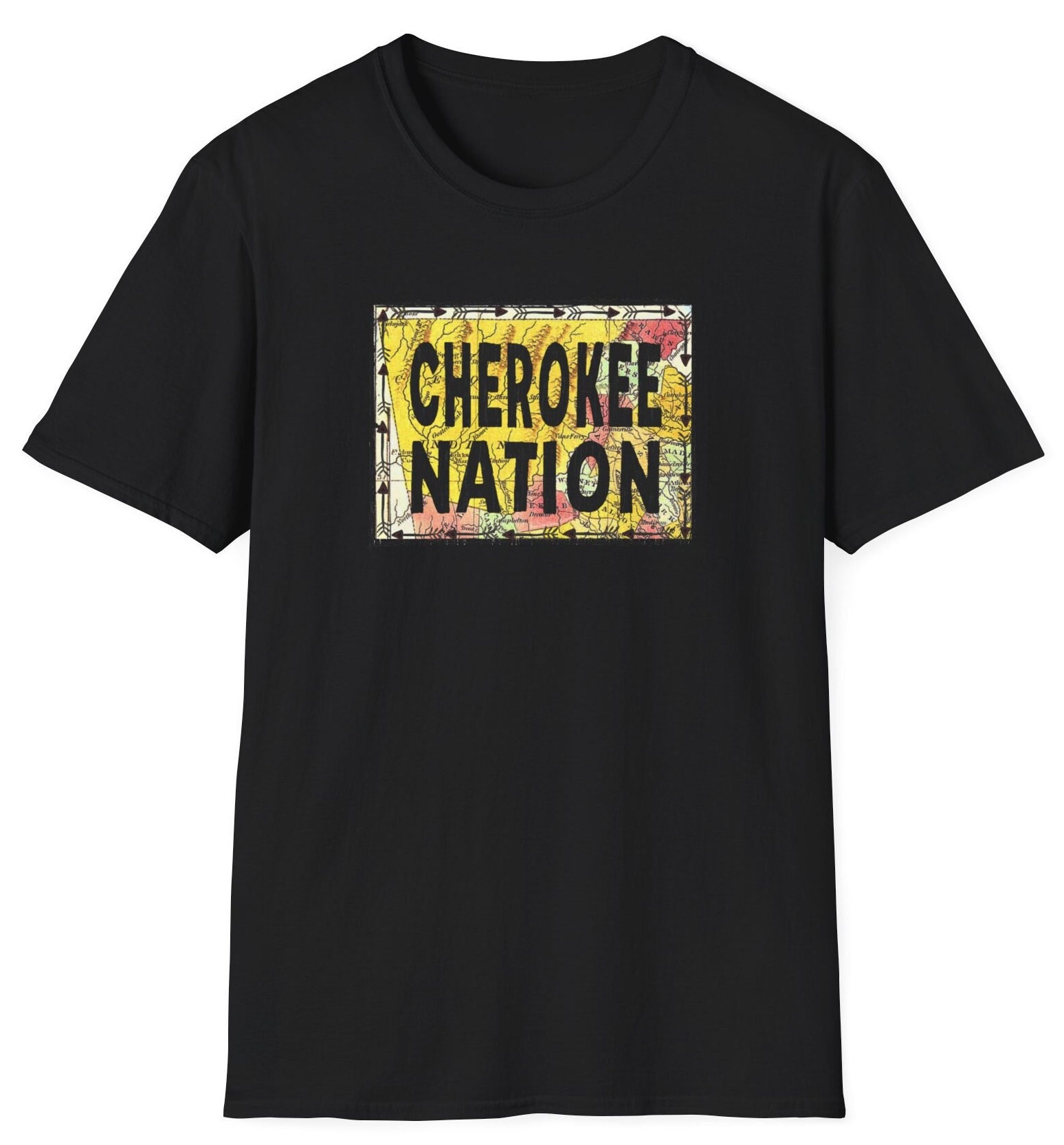 Cherokee Nation Shirt Map Cotton Native American - Etsy