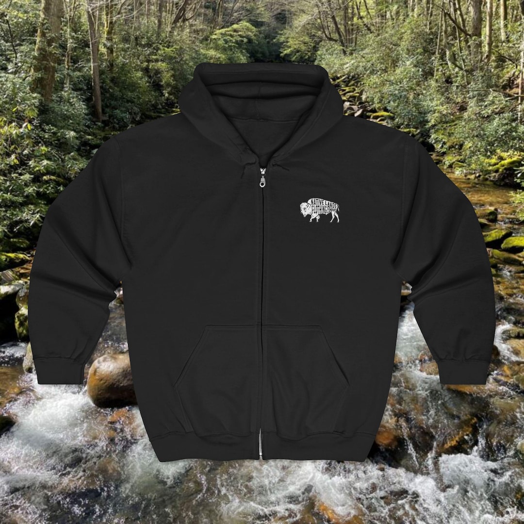 Bison Hoodie Zippered (front/back) First Nations Canadian Aboriginal ...