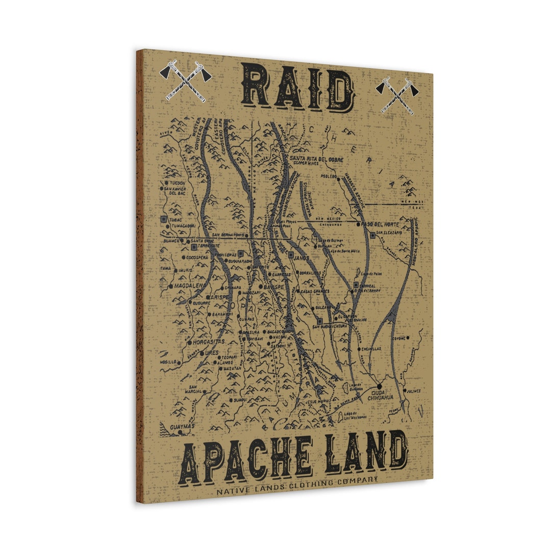 Apache Tribe Raid Routes Canvas Gallery Wrap 24 X 30 Native American - Etsy
