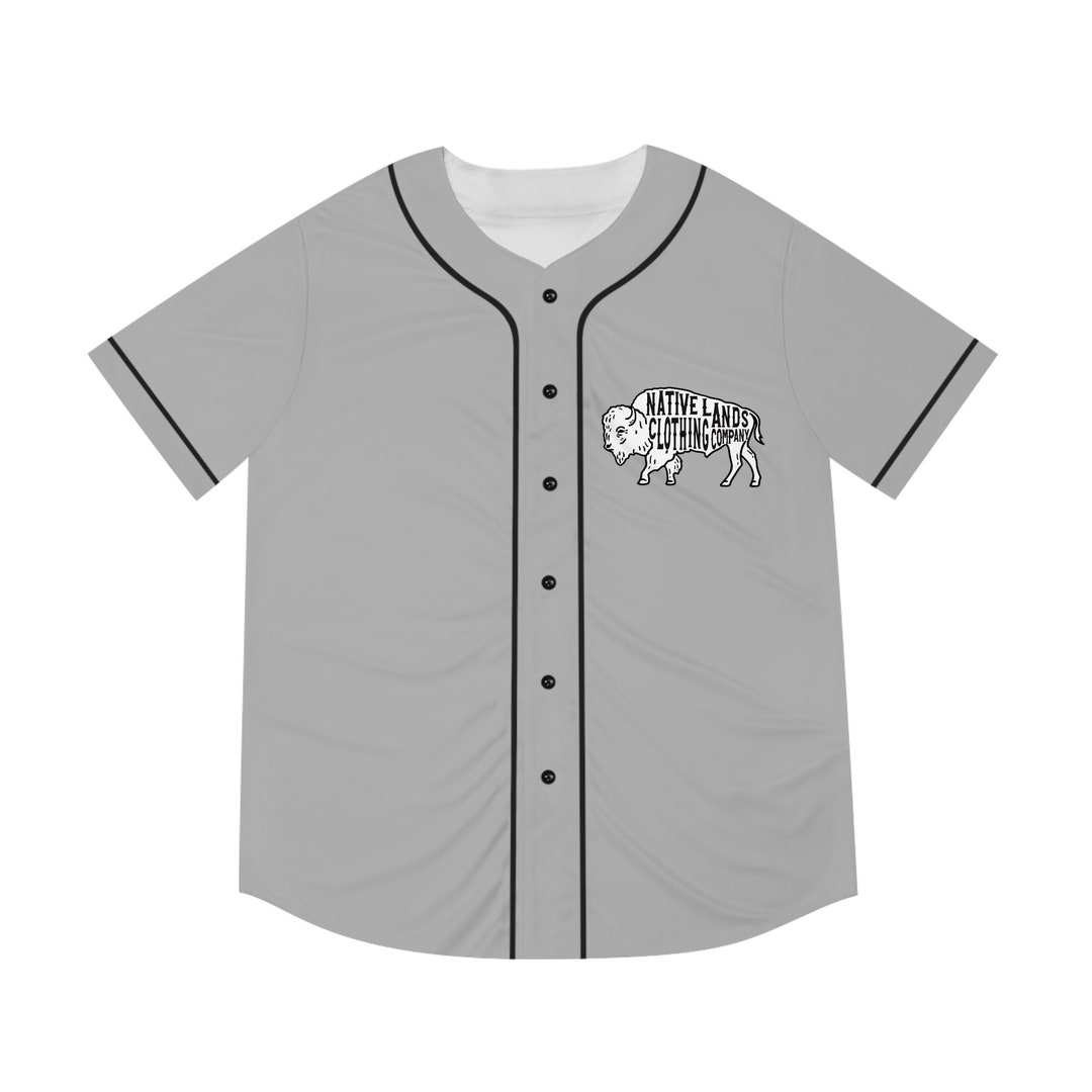Bison Baseball Jersey front / Back Native American Grey - Etsy
