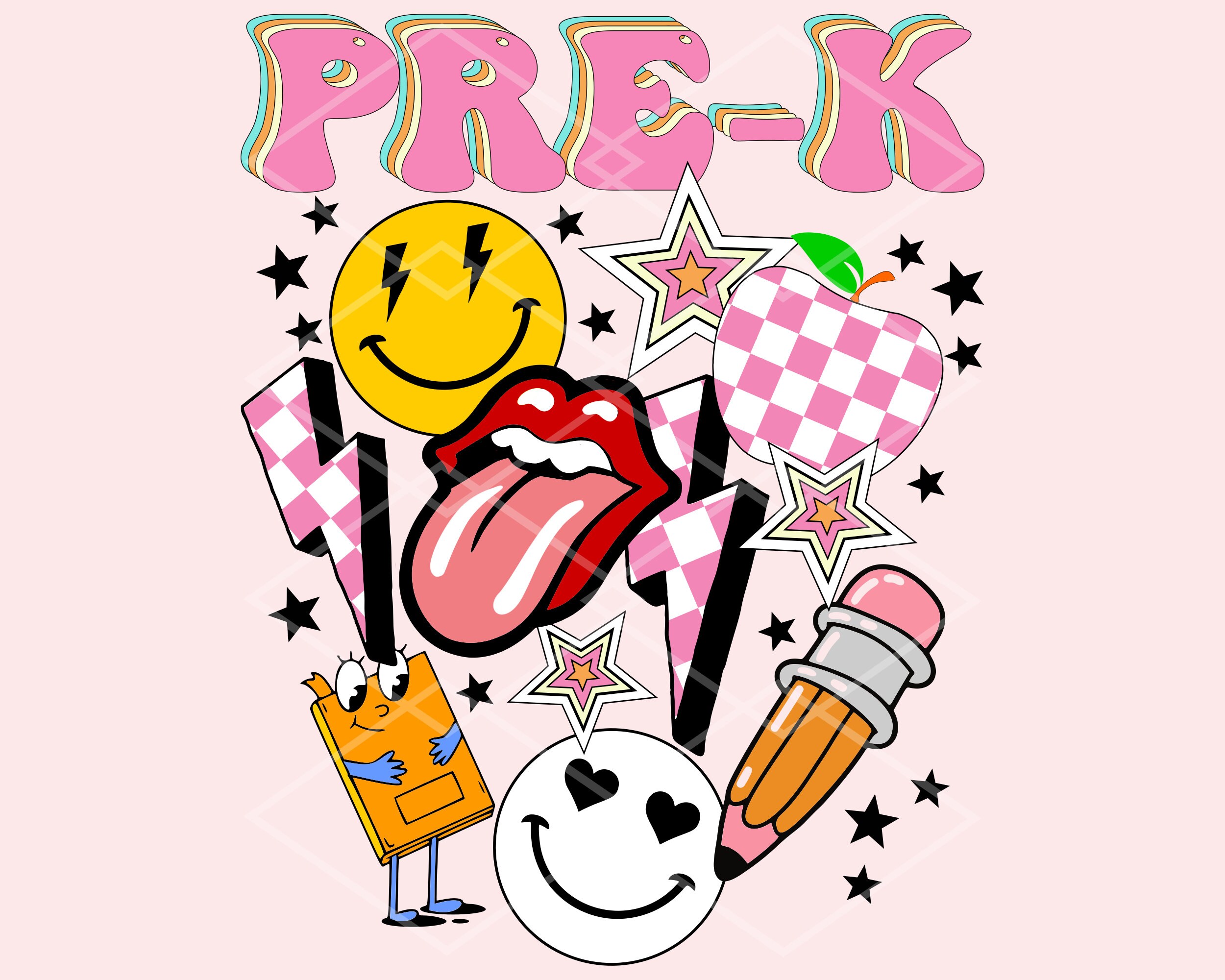 Retro Pre-k Png Back to School PNG Pre-k PNG First Day of - Etsy