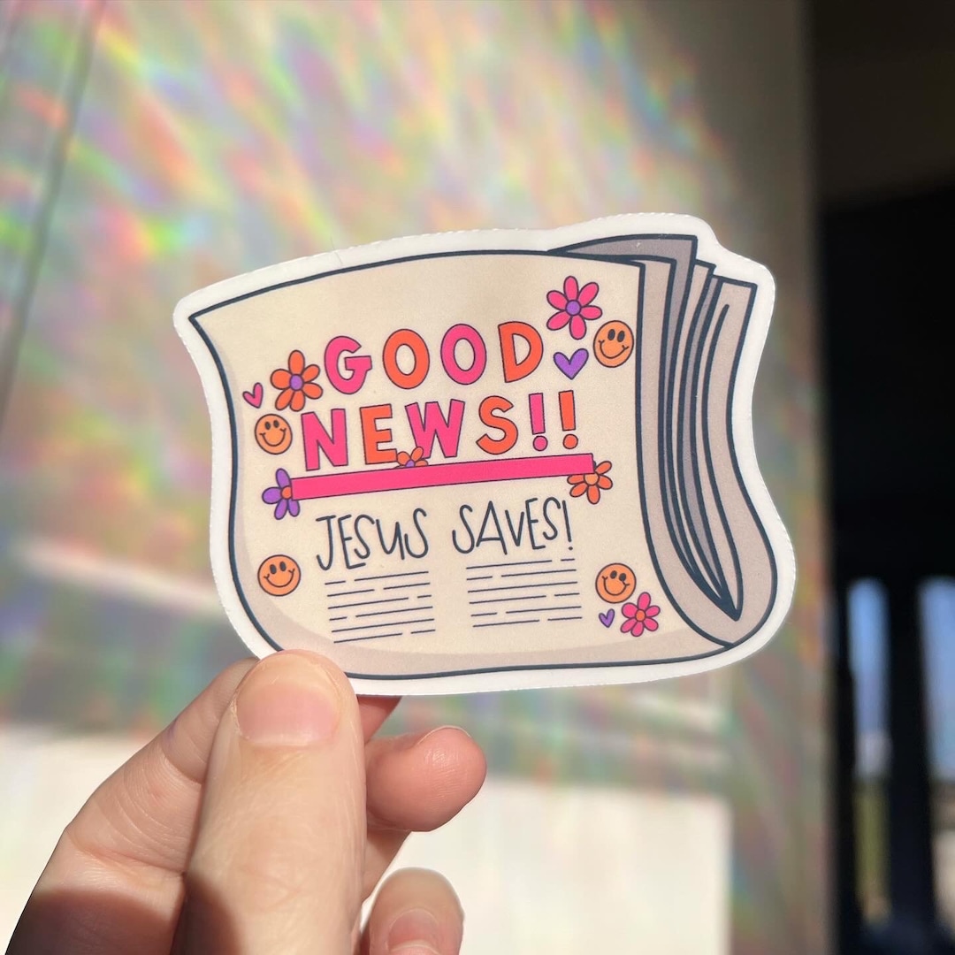 Jesus Saves Sticker Christian Sticker Newspaper Sticker Good News ...