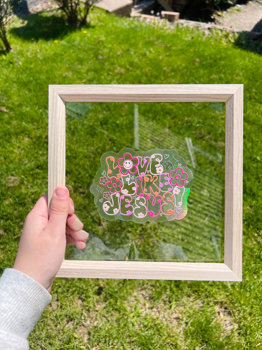 Suncatcher Sticker | Love Like Jesus | Rainbow Suncatcher | Confetti ...