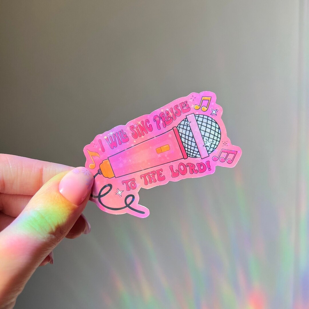 Sing Gods Praises Sticker Microphone Sticker Praise and Worship Sticker ...