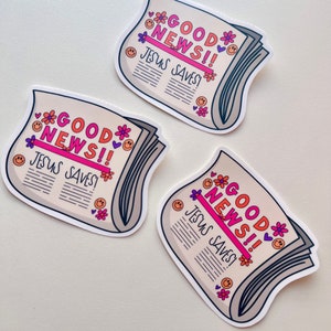 Jesus Saves Sticker Christian Sticker Newspaper Sticker Good News ...