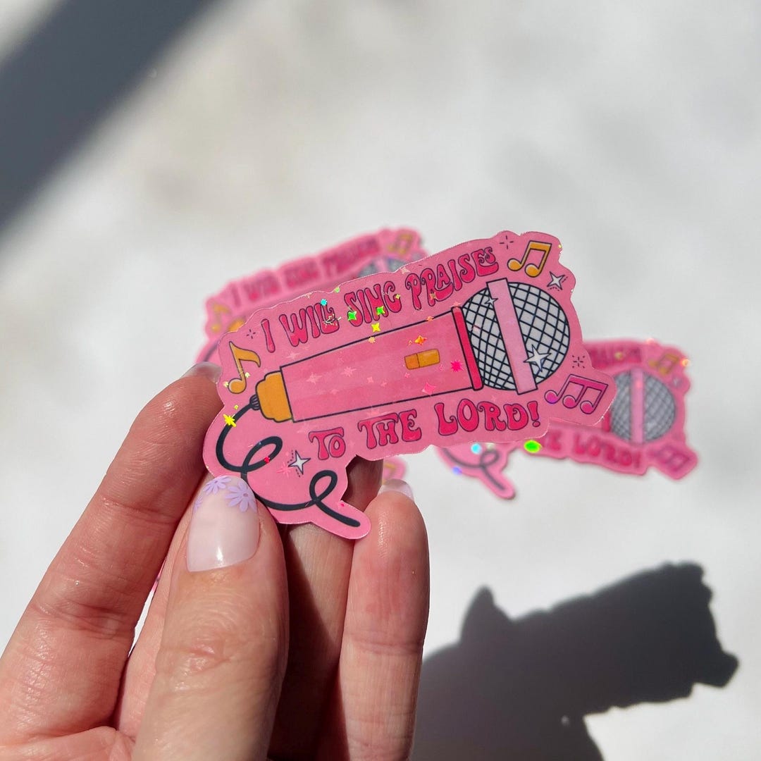 Sing God’s Praises Sticker | Microphone Sticker | Praise and Worship ...