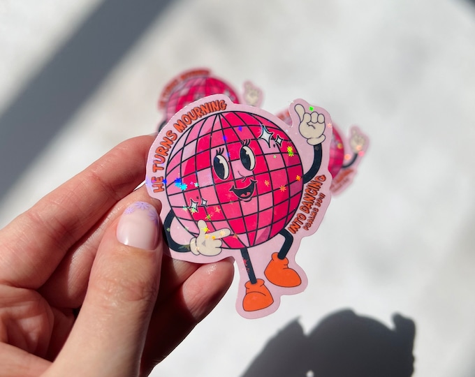 Psalm 30 Sticker Disco Ball Character Retro Disco Sticker Christian ...