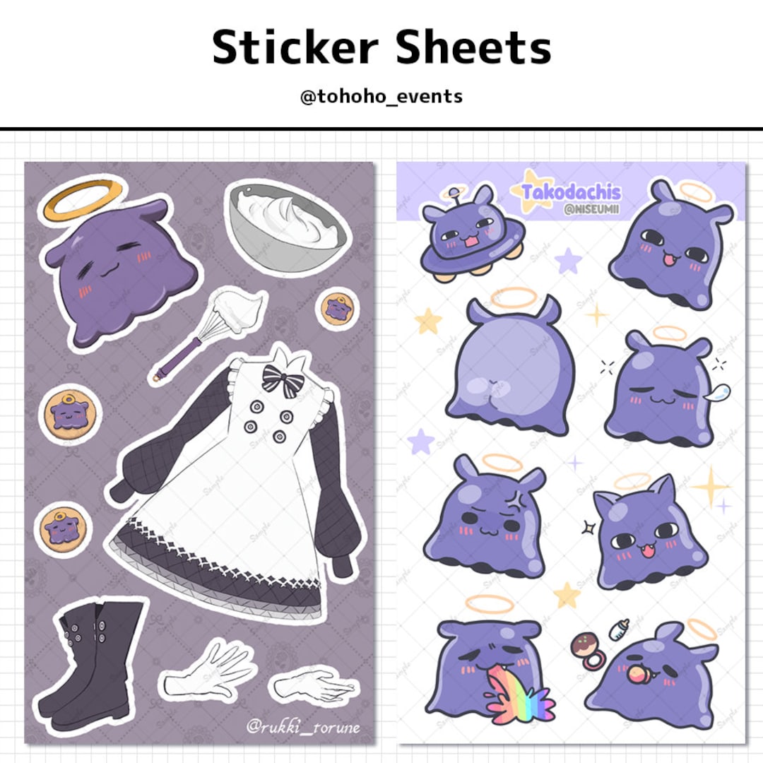 Hololive Ina & Takodachi Sticker Sheets - Etsy