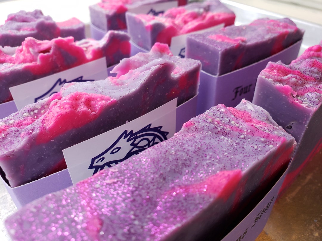 Pinkalicious Pink & Purple Glitter Bar Soap Handmade Lavender Lilac and ...