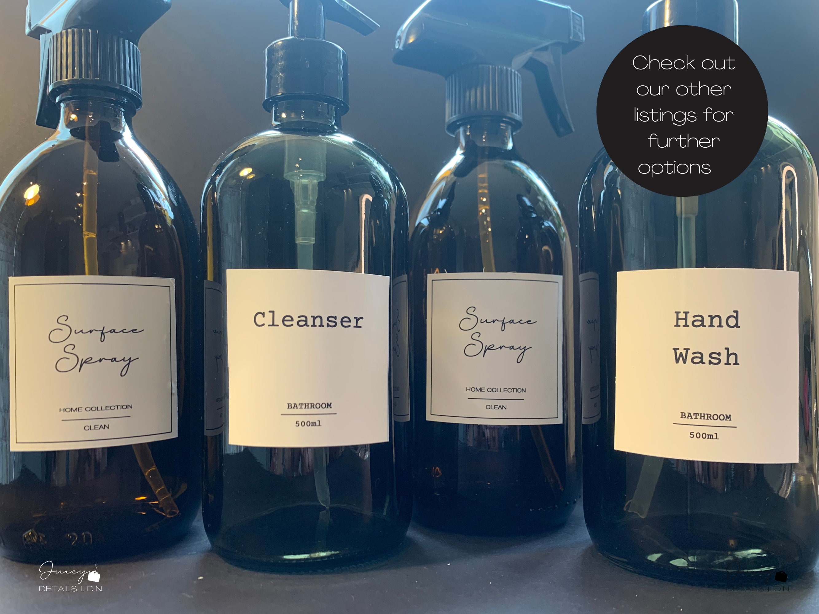 Bathroom Organisation Sticker Label White Rectangular Elegant Style ...