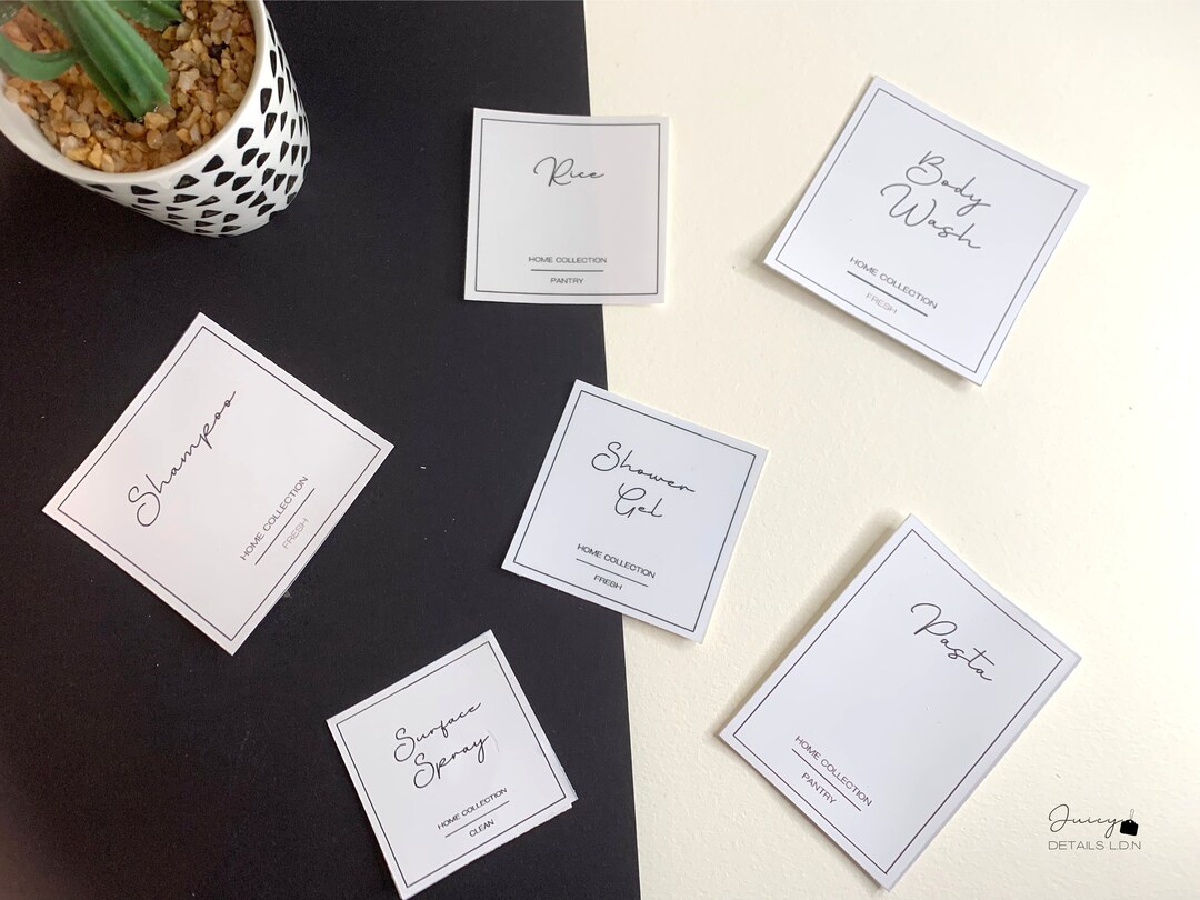 Personalised Elegant Sticker Labels White Wipeable Jars - Etsy