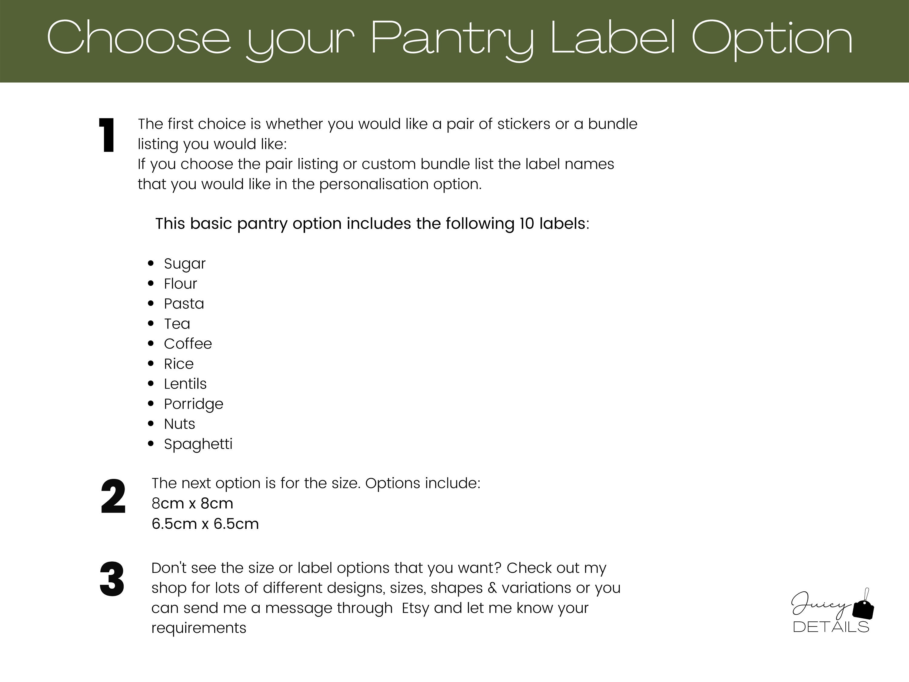 Square Pantry Sticker Label | Retro Font | Wipeable | Jars Label, Food ...