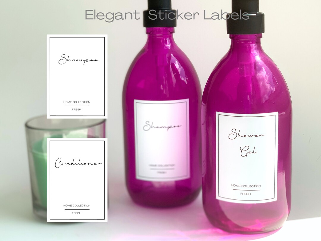 Bathroom Organisation Sticker Label | White Rectangular Elegant Style ...