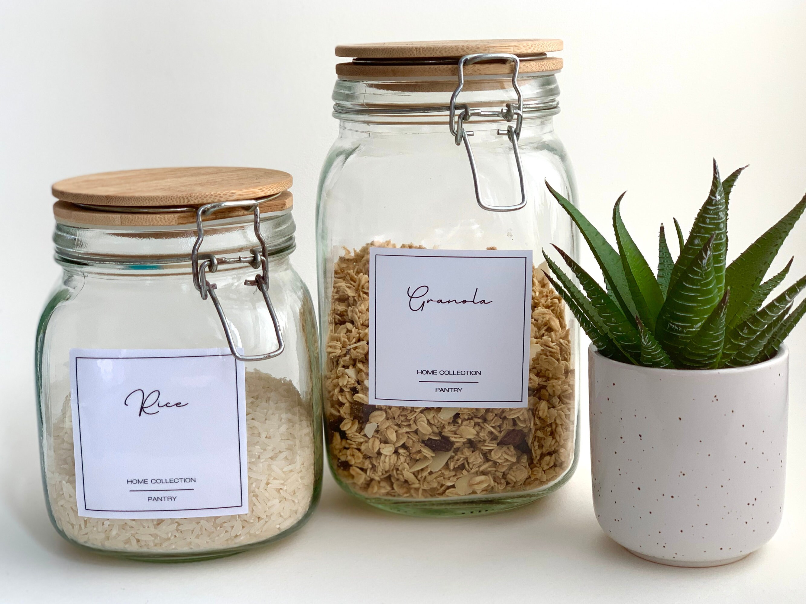 Square Pantry Sticker Labels for Jars, Elegant Minimal Design ...