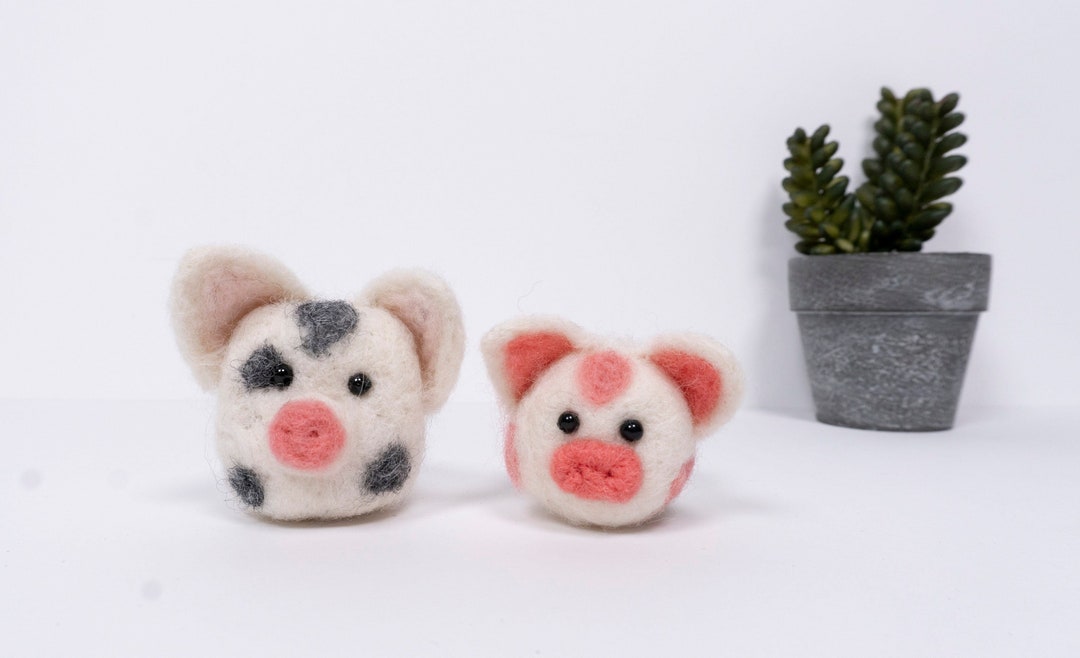 Mini Needle Felted Pig Ornament | Handmade Felted Piggy Ornament, Made ...