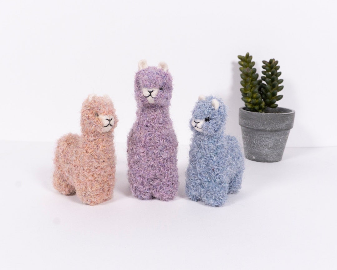 Needle Felted Alpaca Ornament Lilac, Handmade Felted Ornament, Made ...