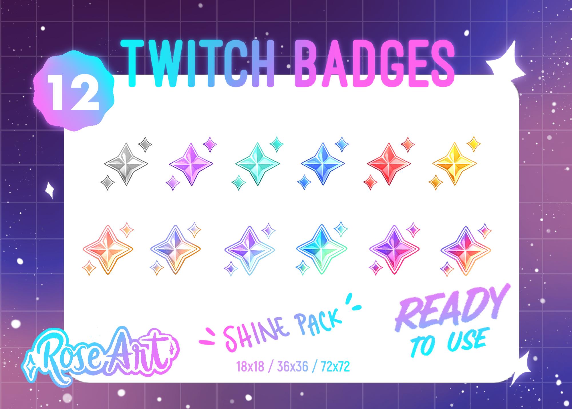 Twitch Sub/bit Badges "shine Pack" - Stars - Sparkles - Streamer ...