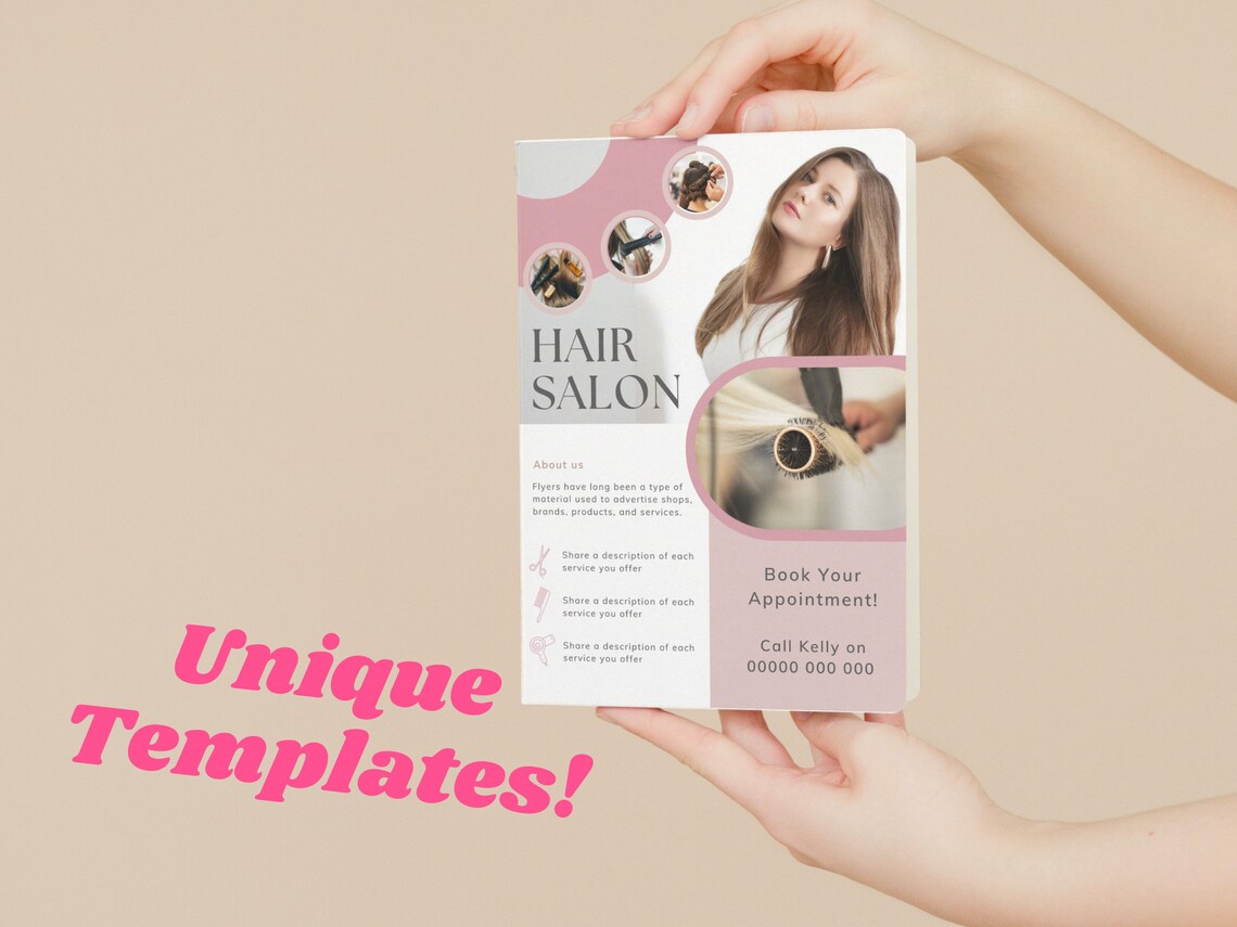 Hairdressing Flyer Template - Flyer Templates Canva Editable - Digital ...