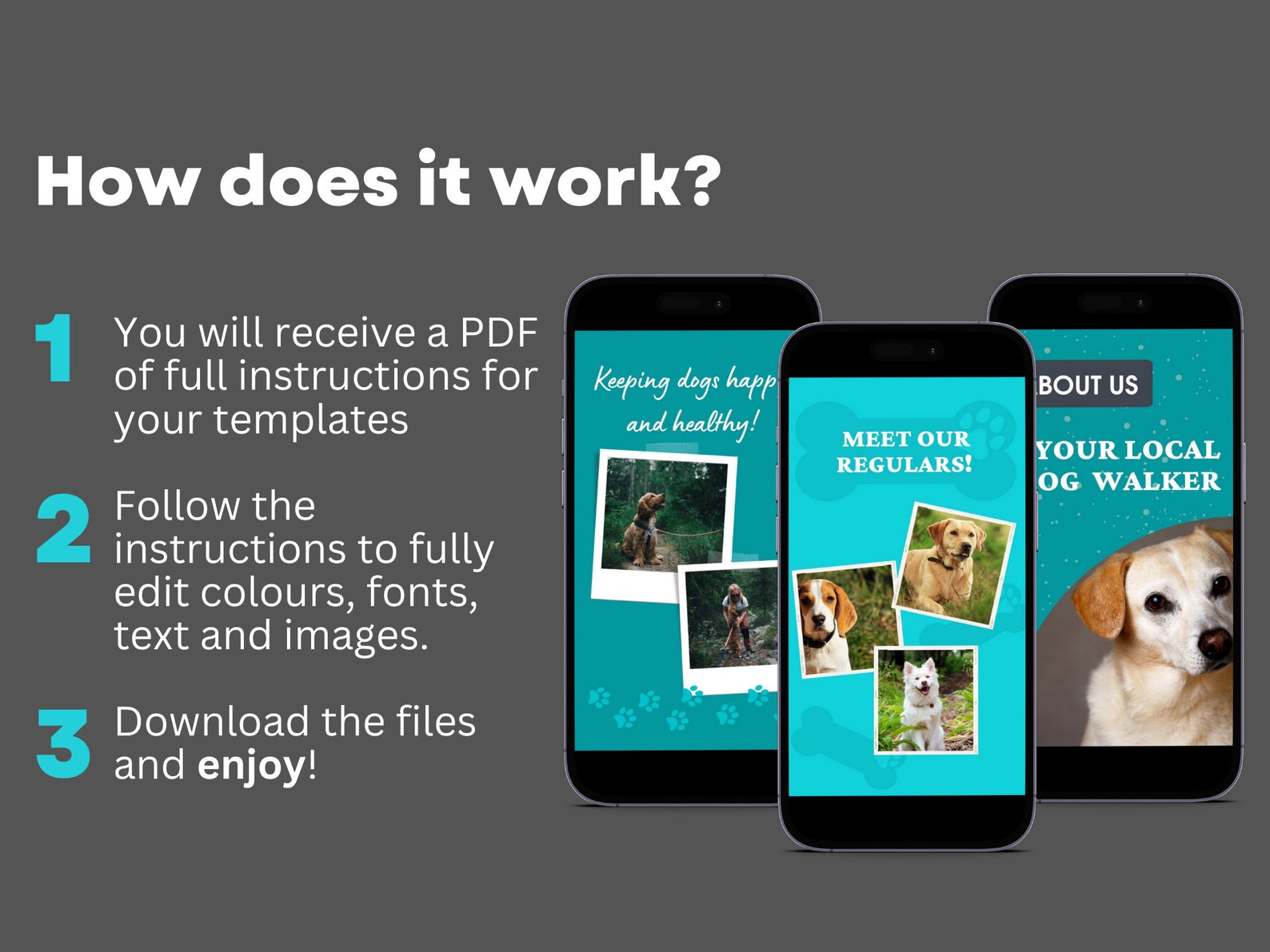 Dog Walking Service Instagram Template Instagram Templates Canva ...
