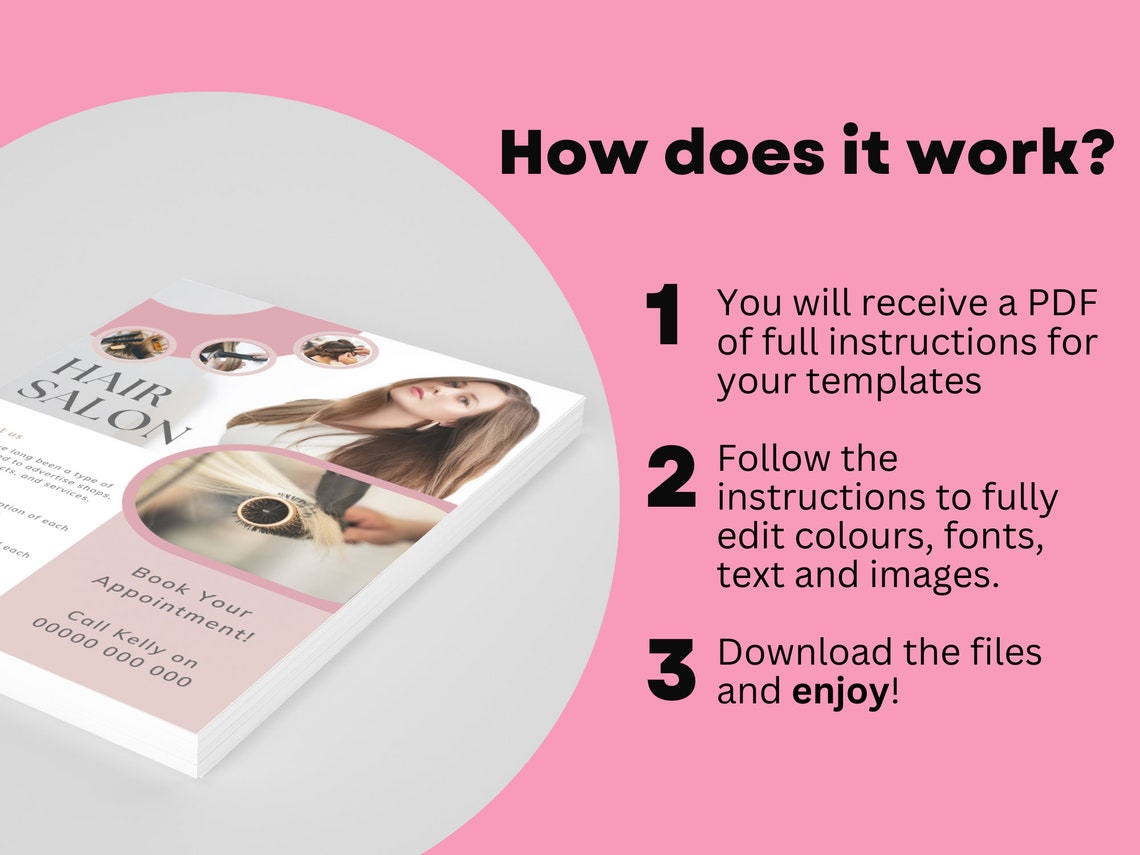 Hairdressing Flyer Template - Flyer Templates Canva Editable - Digital ...
