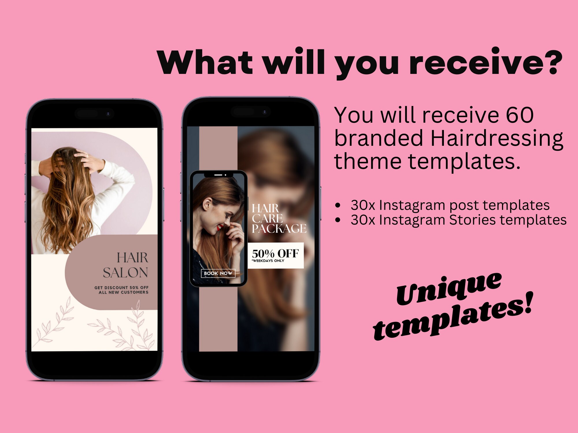 Hairdressing Instagram Template - Instagram Templates Canva Editable ...