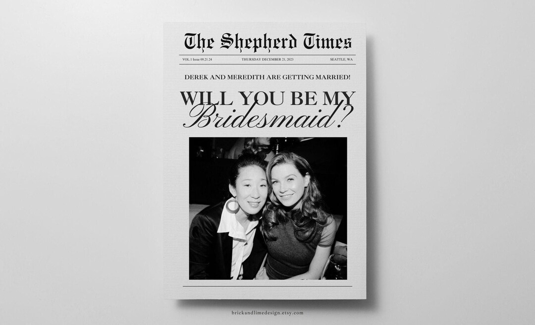 Newspaper Proposal Card, Customizable Digital Canva Template, Instant ...