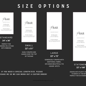Signature Drink Sign | Fabric Bar Menu | 100% Cotton | Customizable ...