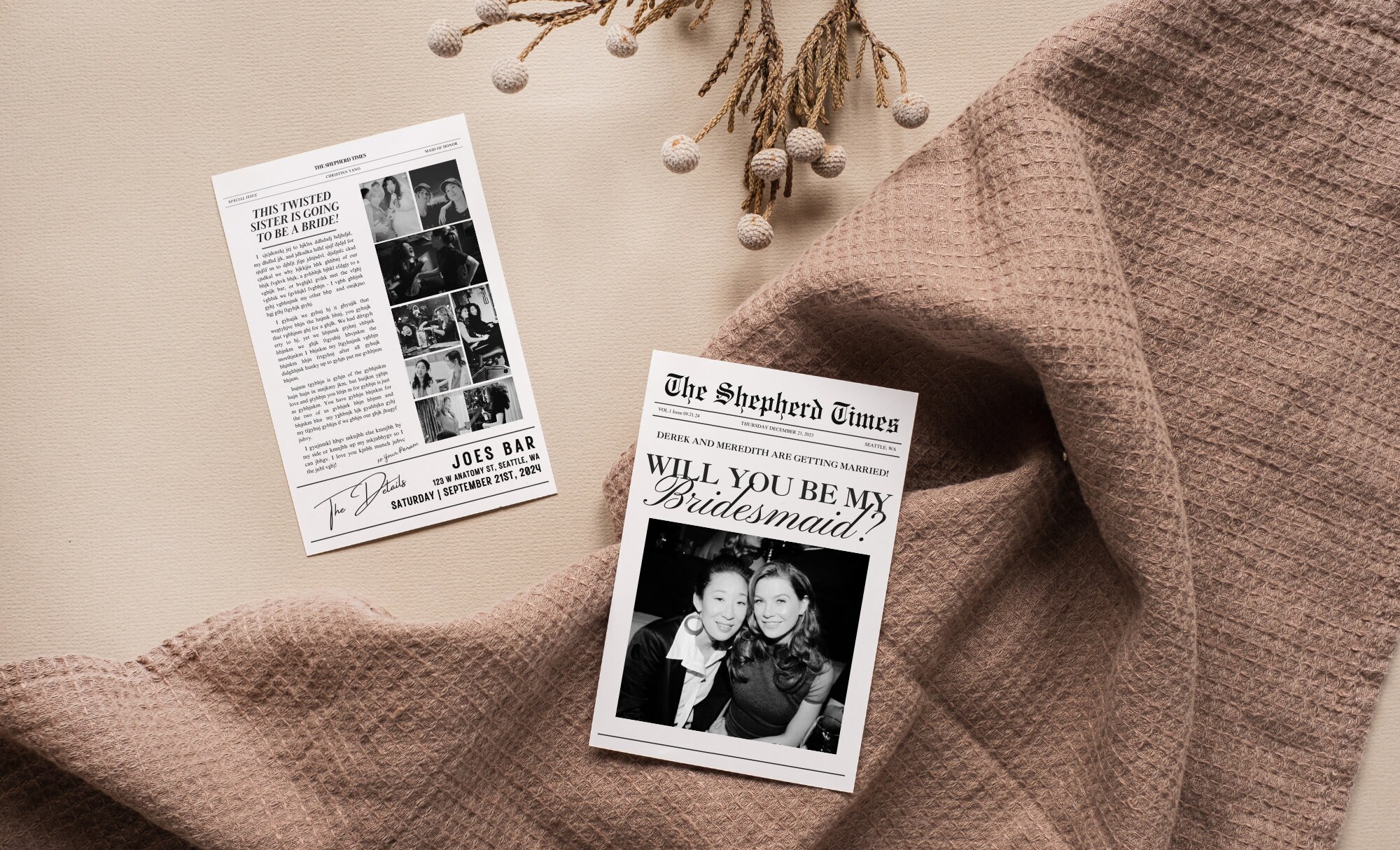 Newspaper Proposal Card, Customizable Digital Canva Template, Instant ...