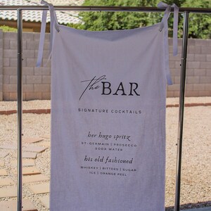 Signature Drink Sign | Fabric Bar Menu | 100% Cotton | Customizable ...