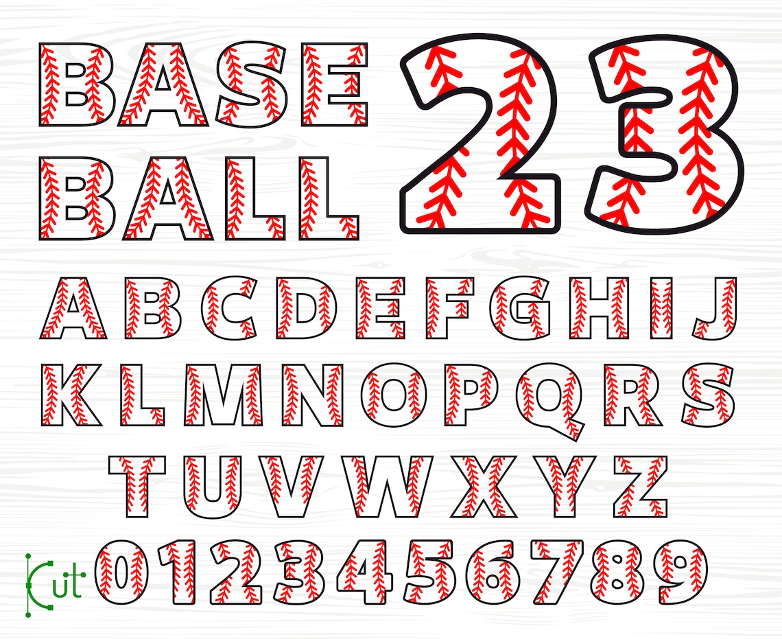 Baseball Font Sport Font Baseball Font With Stitches Baseball Letters ...