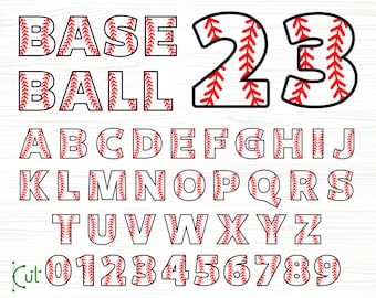 Baseball Font Baseball Font With Stitches Baseball Lace Letters ...