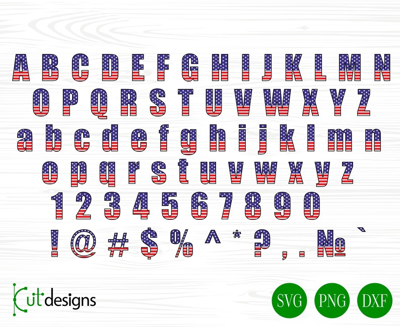 USA Flag Font American Flag Font USA Layered Letters Svg Files Cricut ...