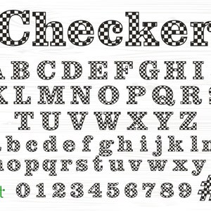 Checker Font Checkered Font Racing Flag Font Checkered Numbers ...