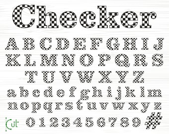 Checkered Alphabets Numbers and Flag Svg Cut File (Instant Download) - Etsy
