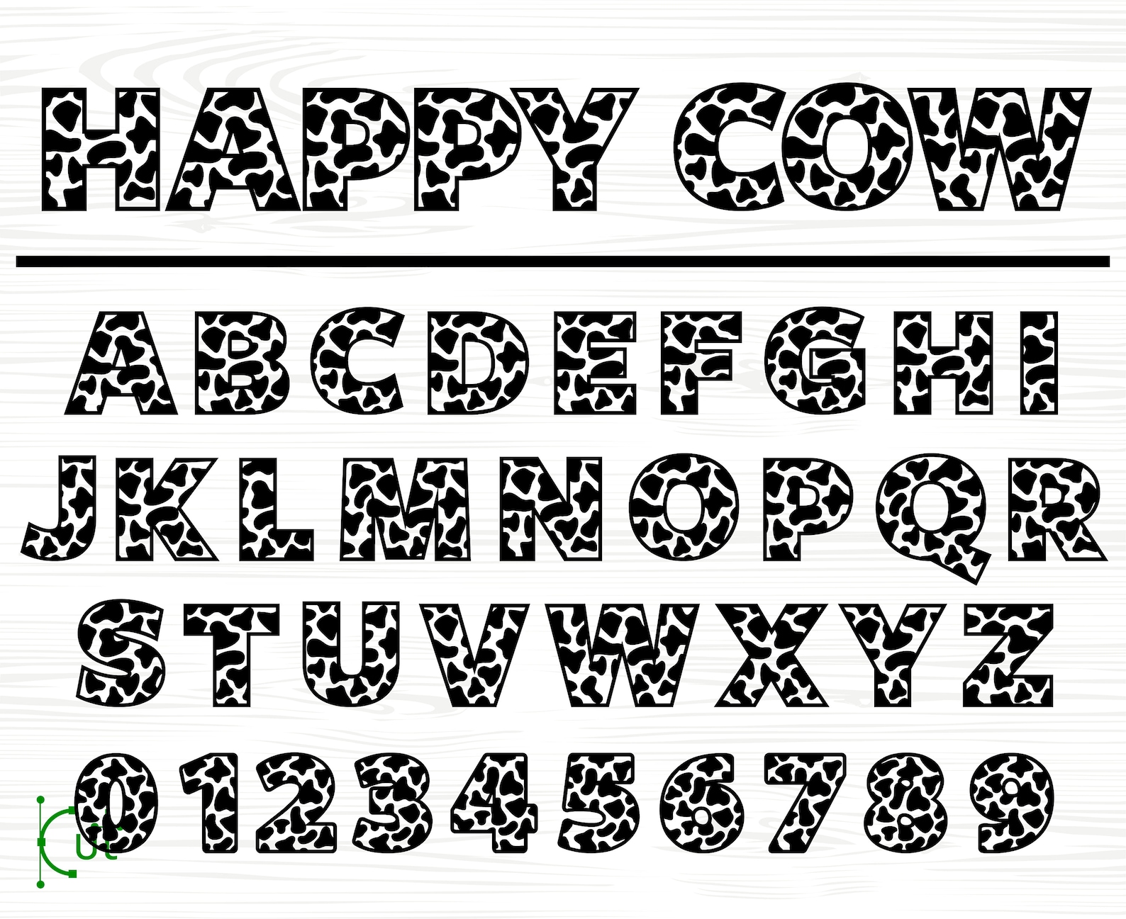 Cow Font Cow Print Font Cow Pattern Font Cow Letters Cattle Brand Font ...