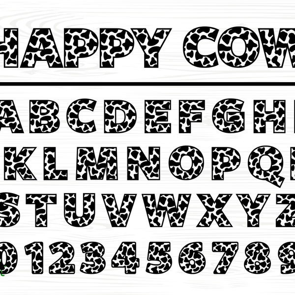 Cow Print Font - Etsy