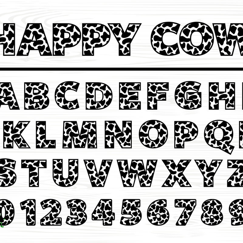 Cow Print Font - Etsy